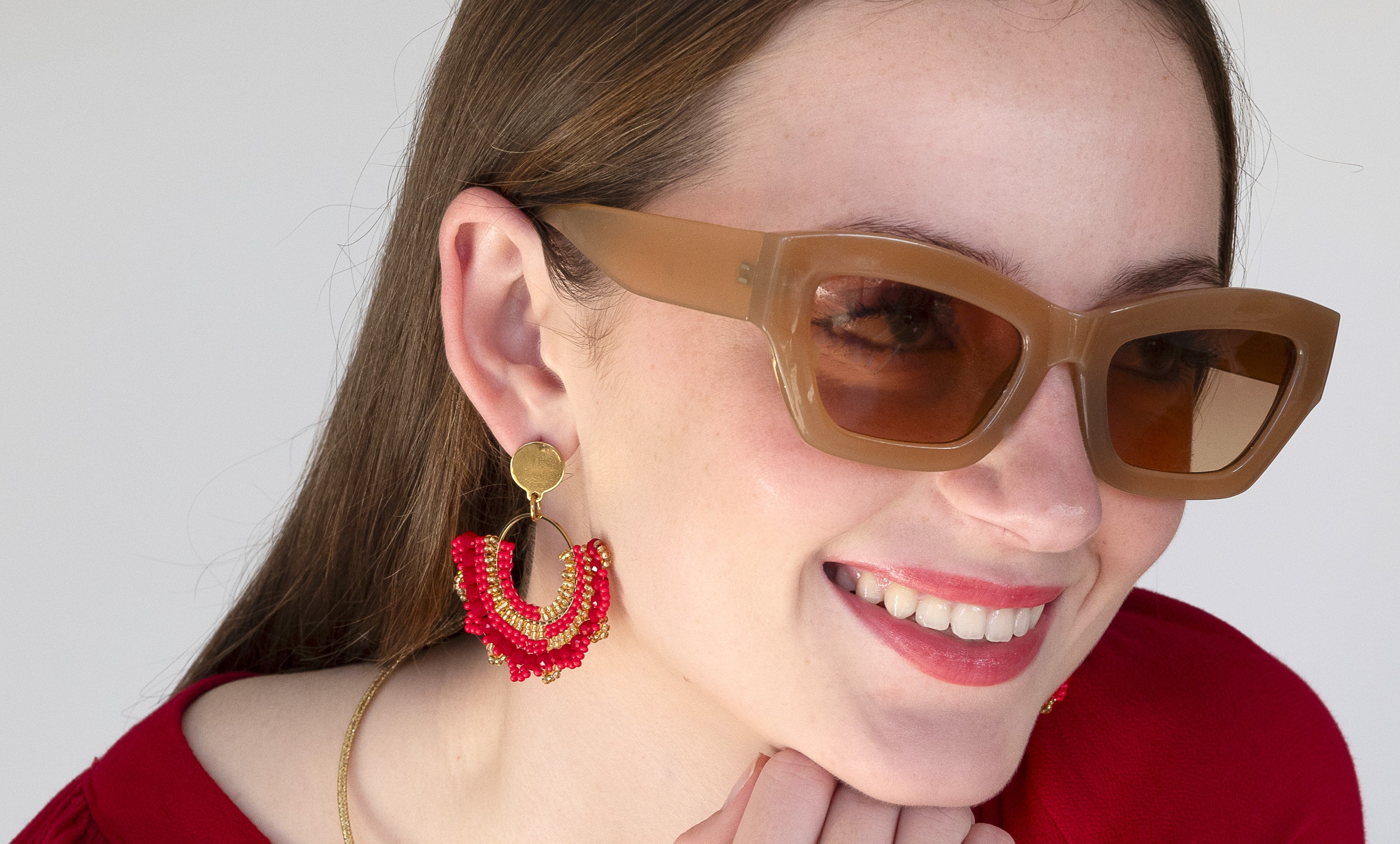 Red Hot Gold Plated Earrings – UrbanGlam